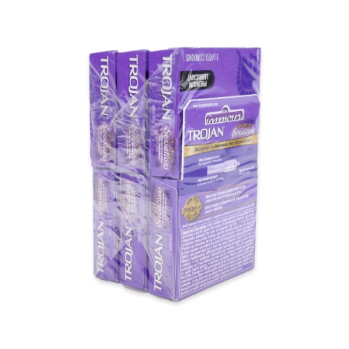 Trojan Sensations Condom 3-Packs (Box of 6) | Gogo Wholesale